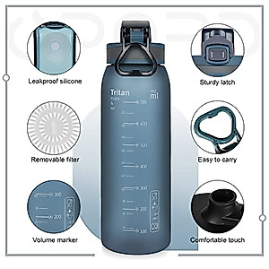 Opard 30oz Sports Water Bottle with Leak Proof Flip Top Lid BPA Free Tritan Reusable Plastic for Gym and Outdoor