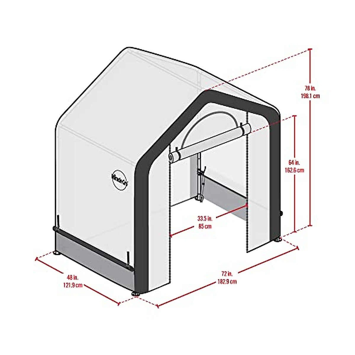 Miracle-Gro 6' x 4' x 6' All-Season Indoor/Outdoor Backyard Garden Greenhouse and Compact Waterproof Plant Shelter, Translucent