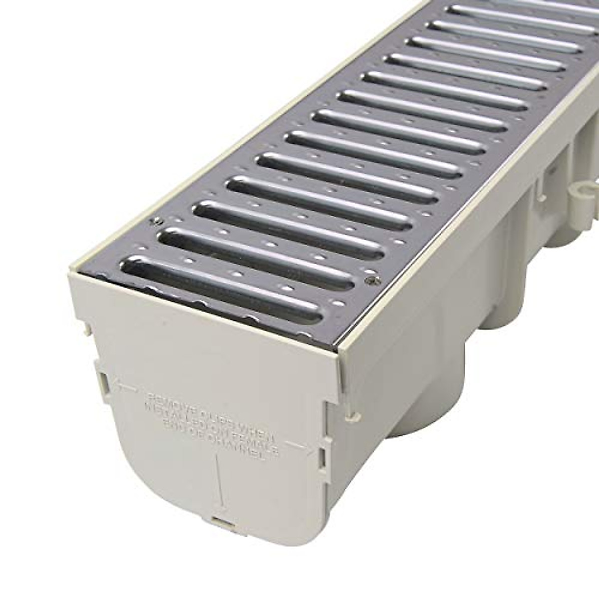 NDS Pro Series Drain Kit 5-1/2 in. X 39-3/8 in. Deep Profile Channel, Galv. Steel Grates, End Caps/Outlet, 5 in, Gray