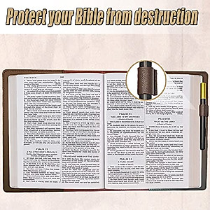 Leather Bible Cover Leather Book Cover Large Men's Classic Bible Cover Perfect Gift for Men, Women, Father, Mother, Friends [Trust in The Lord] Leather Bible Covers for Men Bible Gifts Carrying Case