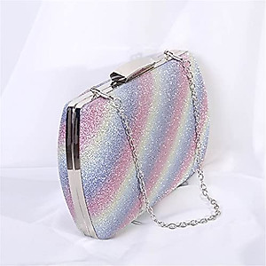 MXIAOXIA Metal Rainbow Clutch Women Crystal Evening Bags Clutches Party Cocktail Purses and Handbag