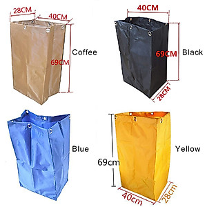 HYFT-HOME Replacement Janitorial Cart Bag,Waterproof High Capacity Thickened Housekeeping Commercial Janitorial Cleaning Cart Bag(16 x 11 x 27inches) (Black), One Size