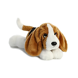 Aurora® Adorable Flopsie™ Basset Hound Stuffed Animal - Playful Ease - Timeless Companions - Brown 12 Inches