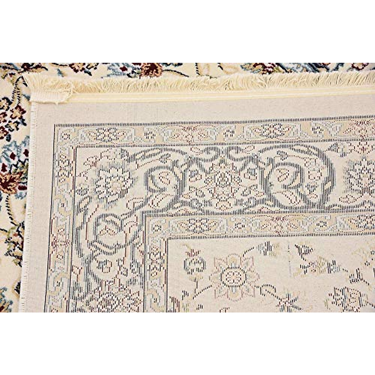 Unique Loom Narenj Collection Area Rug - Leeds (3' x 13' 1" Runner, Ivory/ Blue)