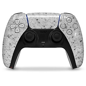 WraptorSkinz Skin Wrap compatible with Sony PS5 DualSense Controller Marble Granite 10 Speckled Black White (CONTROLLER NOT INCLUDED)