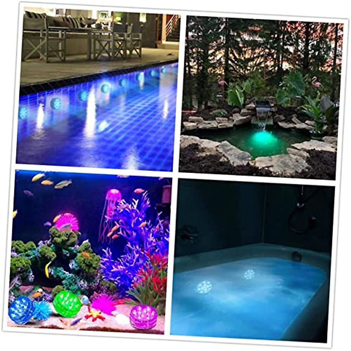 OSALADI 2 Sets Lighting LED Diving Hot Changing Submersible Underwater Aquarium Light Control Garden Aquariums Remote Pool Tub Fountain Pond Vase Fish Lamp with Decoration Base for Lights