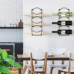 Venkuber Towel Rack Wall Mounted Set of 2 Metal Bath Towels Holder Washcloth Bathrobe Storage Organizer for Bathroom - Black