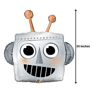 Robot Head-Shaped 35" Mylar Balloon - Party Decor - 1 Piece