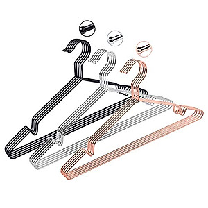 pamo Black Metal Clothes Hangers - 5,10 or 20 Stainless Steel Black Hangers 16.5"- Coated, Scratch- and Rust-Resistant - Space Saving Clothes Hanger