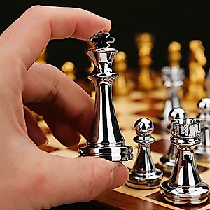 Weighted Metal Chess Pieces 2.6 Inch King Extra Queens Chess Pieces Only, No Board