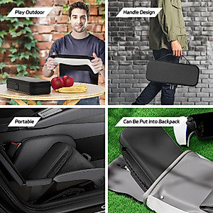 Hosanwell 9-in-1 Accessories Set Compatible with Playstation Portal, EVA Carrying Case for PS Portal*1, Soft Silicone Grip Cover*2, Screen Protector*2, Joystick Caps*2, Ear Wired Headphone*1,Stand*1