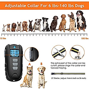 Dog Training Collar for 2 Dogs with Remote, Waterproof Rechargeable Electric Dog Shock Collar with Beep Vibration Shock Adjustable 0 to 99 Levels Dog Training Set for Large Medium Small Dogs