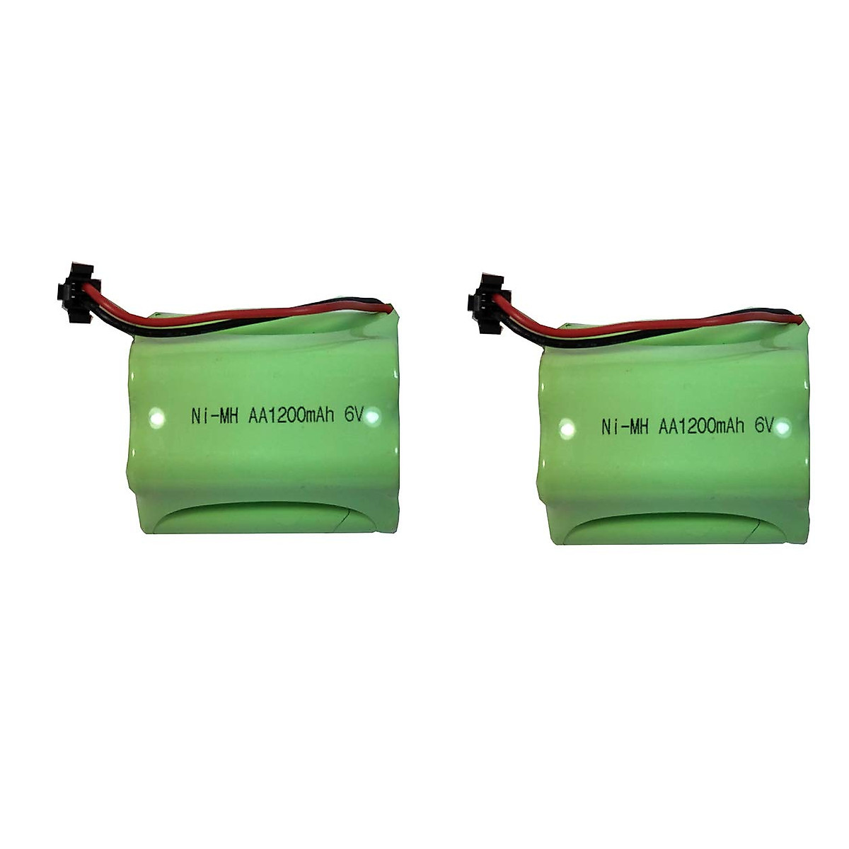 Forcetek Ni-Mh 6V 1200mAh AA Rechargeable Battery Pack - 2pcs with SM 2P Plug for Toys, Lighting and Electric Tools