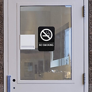 Excello Global Products Plastic Sign: Easy to Mount with Braille (ADA Compliant), Great for Business - 6"x9", No Smoking - Pack of 3