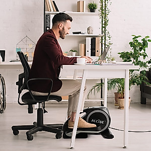 Under Desk Elliptical Machine, Seated Bike Exerciser, Electric Portable Stair Stepper with Display Monitor, Mini Trainer for Exercise Fitness Exercise Home Workout Equipment for Home & Office, Black