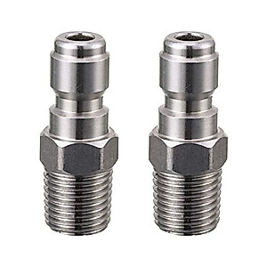 Tool Daily Pressure Washer Coupler, Quick Connect Plug, 1/4 Inch Male NPT Fitting, 5000 PSI, 2-Pack