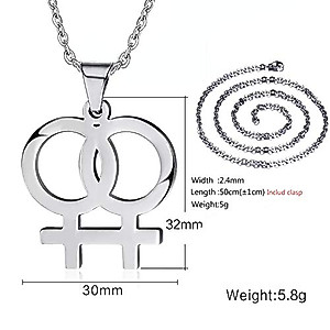 HoBST Gay & Lesbian LGBT Pride Stainless Steel Pendant Necklace FOR Women