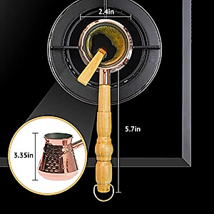 Cezve Turkish Coffee Pot Ibrik, 8.5 fl oz Greek Turkish Coffee Maker, Arabic Coffee Pot, Greek Coffee Maker, Turkish Coffee Set, Greek Briki Coffee Pot, Armenian Coffee Pot, 3 Servings