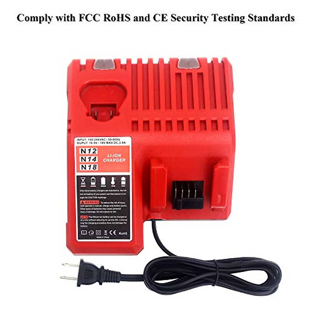 Yongcell M18 & M12 Lithium Ion Battery Charger Compatible with Milwaukee 12V-18V Li-ion Battery 48-11-2420 48-11-2440 48-11-1820 48-11-1840 48-11-1850 48-11-2401 48-11-1890 Yongcell M18 & M12 Lithium Ion Battery Charger Compatible with Milwaukee 12V-18V L