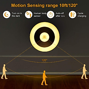 Motion Sensor Night Light, Smart Night Light for Kids, LED Stairs NightLight Stick-On Closet Light Wall Motion Activated Lamp Warm White Light Sensor Night Lights