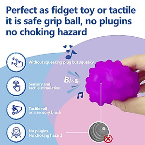 ROHSCE Baby Textured Multi Ball Set, 6pcs Colorful & Bright Child Touch Hand Ball Toy Infant Sensory Balls Massage Soft Ball, 6-12 Months Baby Learning Grasping Soft Sensory Toys for Kids Gift