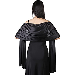 Ladiery Silky Satin Shawls and Wraps for Women Evening Dress, Lightweight Long Bridal Elegant Bright Wedding Stole