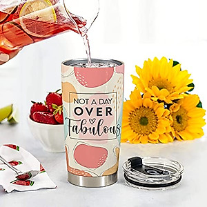 Macorner Birthday Gifts For Women - Stainless Steel Tumbler 20oz - Not A Day Over Fabulous - Mothers Day Gifts For Mom Best Friends Female Women Her Wife Girlfriend - Gifts for Women Coworkers