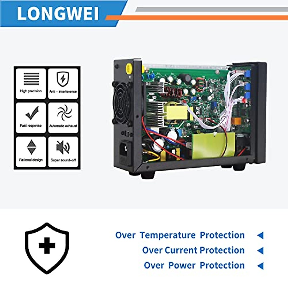 Programmable 30V/10A DC Power Supply Variable, Adjustable Switching Regulated Power Supply with 4-Digit Large Display Alligator Leads, 5V/2A USB Interface，2 Groups of Internal Memories.