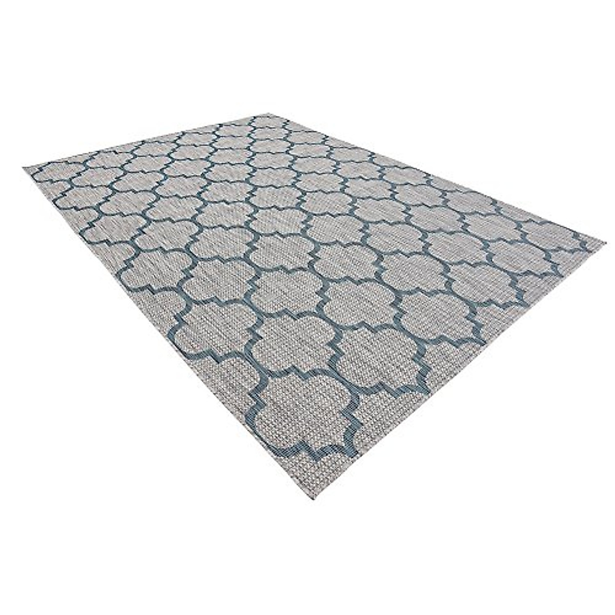 Unique Loom Outdoor Trellis Collection Area Rug (7' 1" x 10' Rectangle, Gray/ Ivory)