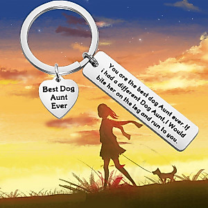 ENSIANTH Dog Aunt Gift Best Dog Aunt Ever Keychain Special Aunt Gift Dog Lover Gift (Dog Aunt Keychain)