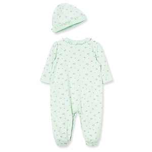 Little Me Baby Clothes & Outfits - Girls One Piece Hat & Footed Sleeper Pajamas - Newborn, Petite Rose