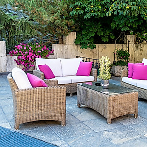 PATIKIL Wicker Repair Kit, Flat Synthetic Rattan Fix Kit Plastic Patio Chair Replacement DIY Set for Garden Furniture Sofa Table, Gray White Stripe