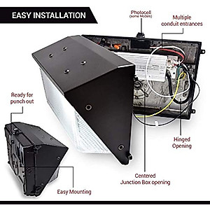 200 Watt LED Wall Pack Light - 26,000 Lumens - Durado II series LED wall Light - Semi Cut off - High Efficiency 135 Lumen to Watt- DLC Premium Listed - Wall Pack LED - 5000K Bright White – DLC Premium