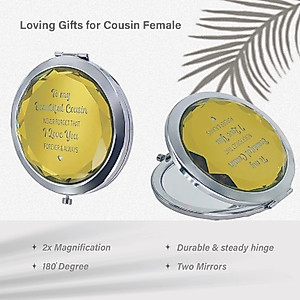 MALLAbyLAMMA Birthday Gift for Cousin Female, Cousin Bracelets for Women, Cousin Mirror Compact, I Love You Cousin, Favorite Cousin Gifts, Sister Cousin Gifts, Gift for Cousin Christmas