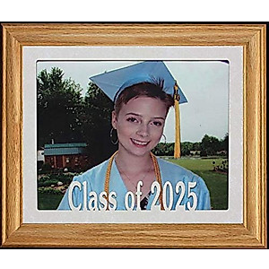 8x10 Class of 2021 (or ANY YEAR) Portrait or Landscape Senior/Graduate School Photo Keepsake Frame ~ Laser Cut Cream Mat with Frame
