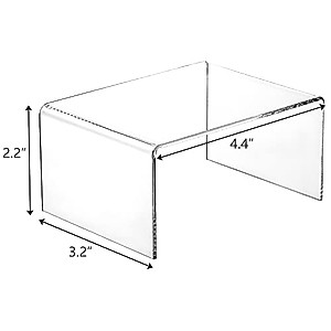 Hedume 16 Pack Clear Acrylic Display Risers, 4.4" x 3.2" x 2.2" Display Stand for Figures, Buffets, Dessert, Cupcakes, Candy, Jewelry and Collectibles