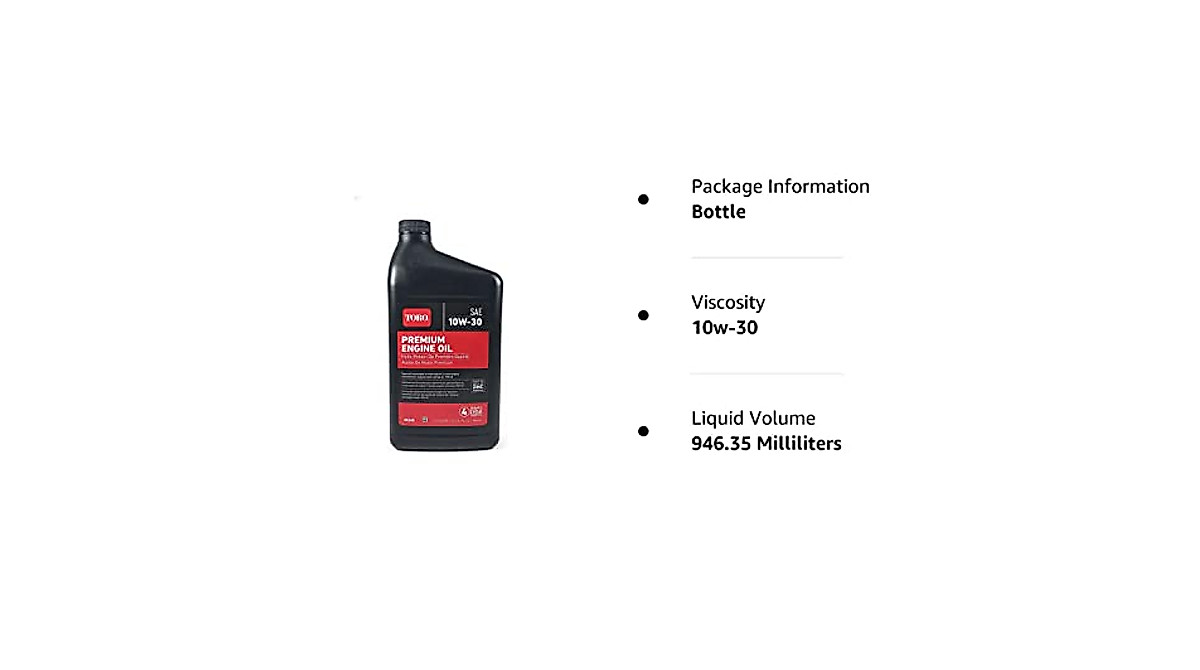 Toro SAE 10W30 4-Cycle Engine Oil - 32 OZ | Genuine Toro Oil for Engines