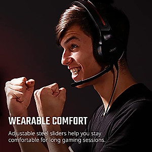 Acer Nitro Gaming Headset with Flexible Omnidirectional Mic, Adjustable Headband, Black