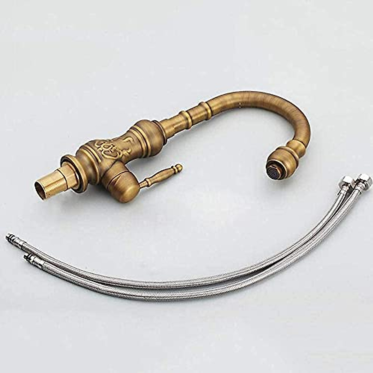 Kitchen Mixer Tap Kitchen Taps Antique Brass Kitchen Faucet Hot and Cold Rotating Single Handle Kitchen Sink Tap