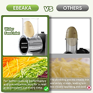 EBEAKA 2 in 1 Electric Cheese Grater and Meat Grinder for Home Use, Kube Maker, Sausage Maker, Fruit, Vegetable Slicer, Cheese Shredder for Block Cheese, Salad Maker