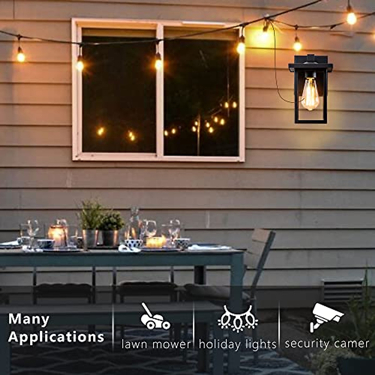 OUPAVOCS Porch Lights with GFCI Outlet, Black Outdoor Light Wall Mount, Waterproof Exterior Light Fixture with Outlet, Wall Sconce for House, Garage, Patio