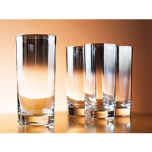 Barski Highball Glass -Drinking Tumblers - Glasses - Smoked - for Water, Juice, Wine, Beer and Cocktails - Set of 4-12 Oz. - Made in Europe