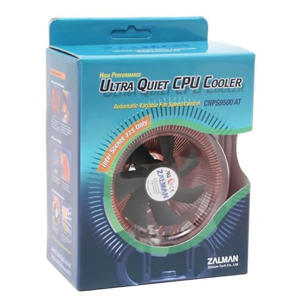 Zalman Computer Noise Prevention System with Silent Fan Pure Copper Heatsink CPU Cooler CNPS9500AT