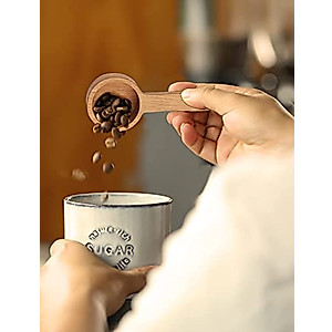 Wooden Coffee Spoon, Coffee Scoop Measuring for Coffee Beans, Whole Beans Ground Beans or Tea, Home Kitchen Tools Utensils (3.8in, beech)