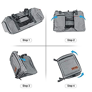 Travel Duffel Bag, 55L Foldable Duffle Bag with Shoes Compartment Packable Weekender Bag for Men Women Water-proof & Tear Resistant HIKISS-Grey