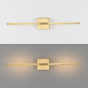 JONATHAN Y JYL7022B Makena 28" Dimmable Integrated LED Metal Wall Sconce, Minimalistic,Modern,Contemporary 3000K LED Bulbs for Bedroom, Living Room, Bathroom Hallway, Gold