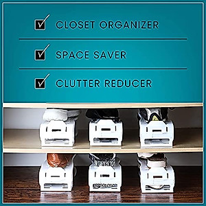 ZCX Space Saving Adjustable Shoes Organizer Rack for Closet Easy Shoe Stacker for Sneakers, Low Heels, High Heels Shoe Racks