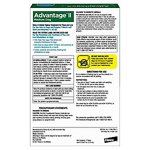 Advantage II Medium Dog Vet-Recommended Flea Treatment & Prevention | Dogs 11-20 lbs. | 6-Month Supply