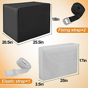 2 Pack Windproof Window AC Cover for Indoor Outdoor - Insulation Air Conditioner Unit Covers with Drawstring for Winter Inside 25''W × 17''H × 3.5''D and Outside 25.5''W × 18''H × 20.5''D