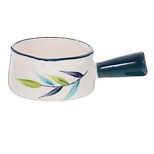 Veemoon Ceramic Milk Cup Coffee Warmers Chocolate Melter Pot Butter Melting Pot Cheese Pot Small Soup Pot Small Dipping Bowls Ceramic Sauce Pan Mini Ceramic Saucepan Mini Sauce Pan Enamel